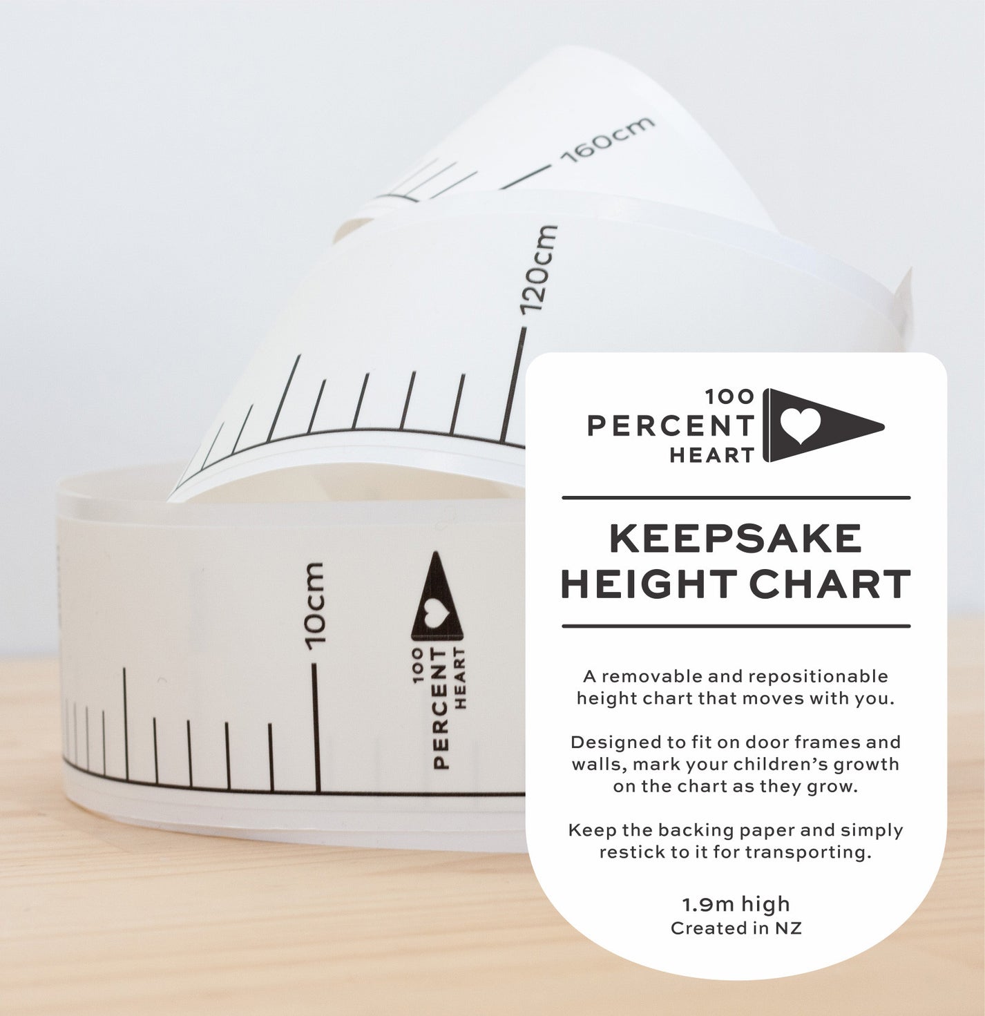 Keepsake Height Chart – One Hundred Percent Heart